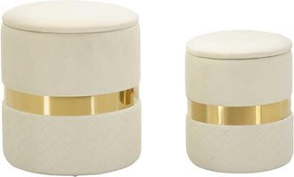 Mauro Ferretti Pouf avec rangement int&eacute;gr&eacute; Sheffild (Lot de 2)