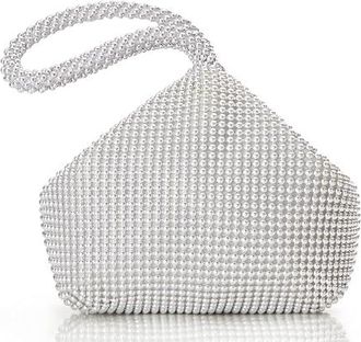 Babeyond Pochette pour femme avec perles - Style ann&eacute;es 1920 - Pour f&ecirc;te costum&eacute;e, mariage et usage quotidien, Argent&eacute;., Taille unique