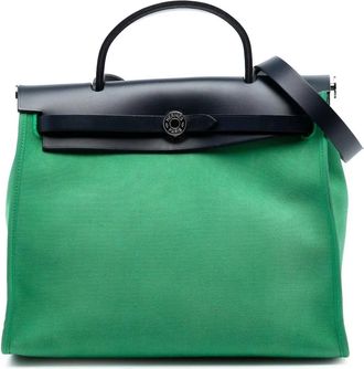 Herm&egrave;s Hobo Bags - Toile Herbag Zip 31 - Gr. unisize - in Gr&uuml;n - f&uuml;r Damen