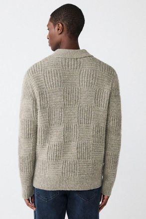 Next Strickjacke Relaxed Fit strukturierte Strickjacke mit RV (1-tlg)