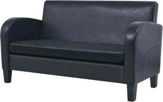 vidaXL Vidaxl - Canap&eacute; de style r&eacute;tro avec 2 accoudoirs arrondis en noir comme