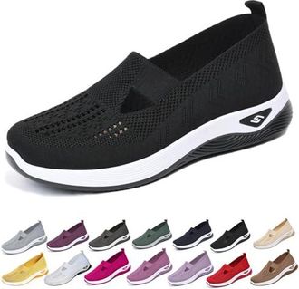 Generic Chaussures orthopédiques pour femme, chaussures à enfiler pour femme, baskets orthopédiques tissées respirantes à semelle souple, légères et confortab