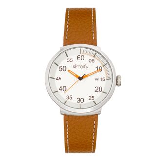 Simplify The 7100 Lederarmbanduhr mit Datum