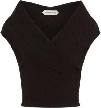 Alberta Ferretti Femme, Tops, Noir, Taille: 38 FR Chemise en Laine Stretch