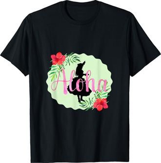 Aloha Hula Dance Hula Lektion Aloha Tropical Hawaii Hibiscus Cute Popular Plumeria Hawaiian Black T-Shirt