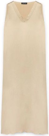 Fiorella Rubino Femme, Robes, Jaune, Taille: 40 FR Longue robe en satin stretch avec col en V