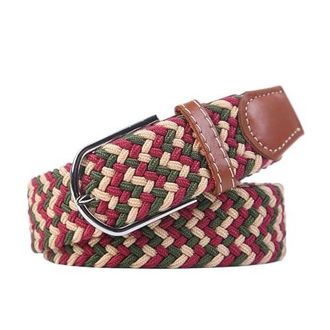 Generic Ceinture &eacute;lastique en toile tiss&eacute;e avec boucle ardillon tricot&eacute;e pour homme et femme, 45, 3.3cmX107cm