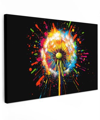 MuchoWow &copy; Bilder Gro&szlig; 120x80 cm XXL Wohnzimmer Deko Modern Wandbild Kunstdruck auf Leinwand Bild Schlafzimmer &uuml;ber Bett Room Decor Geschenke L&ouml;wenzahn - Graff
