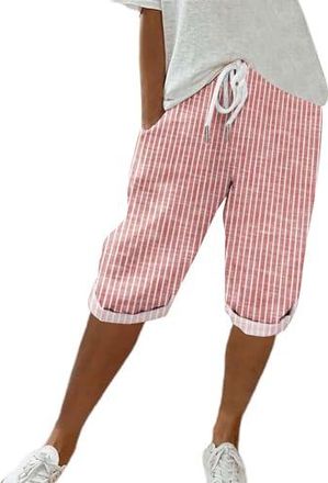 Generic Pantalon Femme 7/8, Pantalon Court Leger Ete Chic Pantalon Corsaire Loisir Plage Yoga Pantalon 3/4 Fluide 2024 Pants Capri Léger Et Confortable À Séch