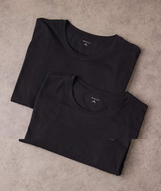 GANT 2er-Pack Lounge-Oberteile in Schwarz mit Wappenlogo