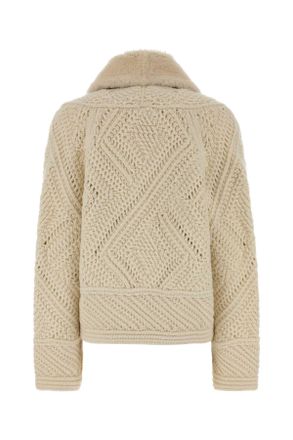 Ermanno Scervino Virgin Wool Cable-Knit Coat - Beige