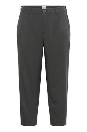 Kaffe Curve Plus-Size Womens Trousers High-Waisted Full-Length Tapered Legs