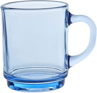 Duralex Lot de 6 Mugs en Verre Trempé Bleu Marine 26cl - Collection Versailles Ultra Résistants et Empilables - Fabrication Française