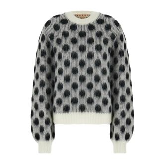 Marni Femme, Pulls, Gris, Taille: 40 FR Pull en Mohair Bross&eacute; &agrave; Pois