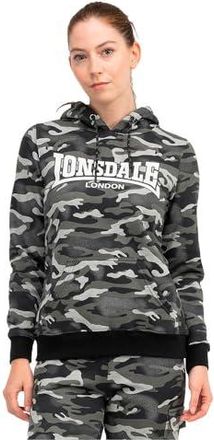 Lonsdale Clough Sweat à Capuche, Gris Camouflage, M Femme