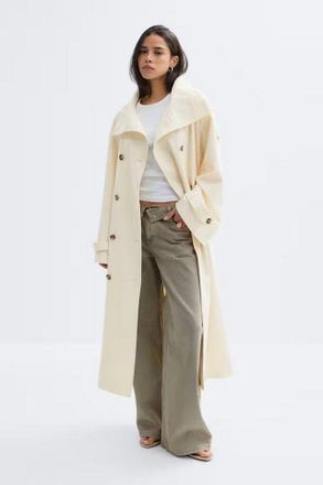 Gina Tricot Trenchcoat - Damen Mantel - langer Trenchcoat mit G&uuml;rtel und Schlitz