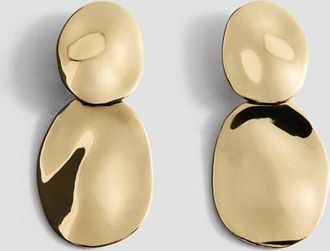 Mango Boucles doreilles pendantes relief or - Femme - Taille unique - MANGO