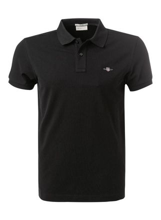 GANT Herren Polo-Shirt schwarz Baumwoll-Piqu&eacute;
