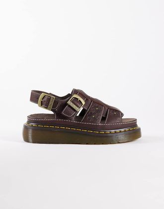 Dr. Martens Dr. Martens - Wrenlie - Sandalen in Dunkelbraun mit Blumenpr&auml;gung-Brown