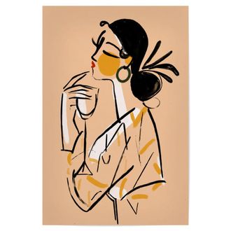 artboxONE Poster 30x20 cm Menschen Vin Paris hochwertiger Design Kunstdruck - Bild Frau dekorativ einfach