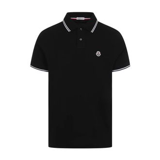 Moncler Homme, Tops, Noir, Taille: XL Polo Classique