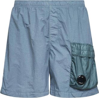 C.P. Company C.p. Company, Homme, Shorts, Bleu, Taille: M Micro-Reps Boxy Lens Shorts
