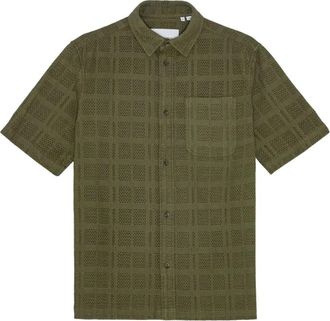 Les Deux Homme, Chemises, Vert, Taille: S Charlie SS Shirt