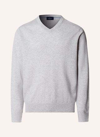 Hackett Pullover Cotton Cash V Neck grau