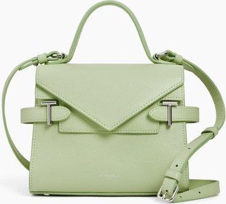 Le Tanneur Petit sac &agrave; main double rabat Emilie en cuir grain&eacute;