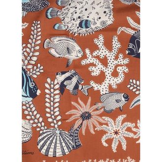 Inou&iuml;toosh Foulard carr&eacute; Neptune en coton et soie
