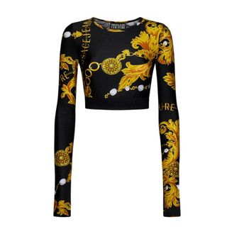 Versace Jeans Couture T-Shirts und Polos Schwarz - - Tops - Damen - Mehrfarbig - L