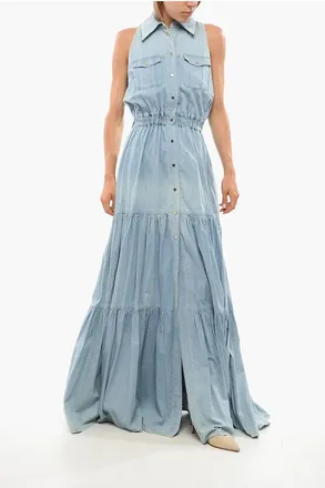 Elisabetta Franchi Flared Denim Shirt Dress size 40