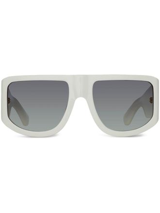 Linda Farrow lunettes de soleil &agrave; monture oversize - Blanc