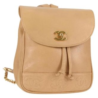 Chanel Pre-owned Leder ruckscke - - Pre-owned - Damen - Beige - ONE SIZE