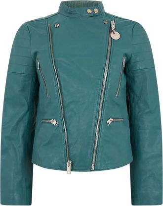 Diesel Veste en cuir - Femme - Vestes - Vert - Taille: 40 FR