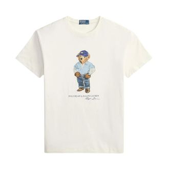 Polo Ralph Lauren Homme, Tops, Blanc, Taille: XL T-Shirt Logo Brod&eacute;