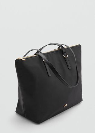Mango Sac shopper nylon noir - Femme - Taille unique - MANGO
