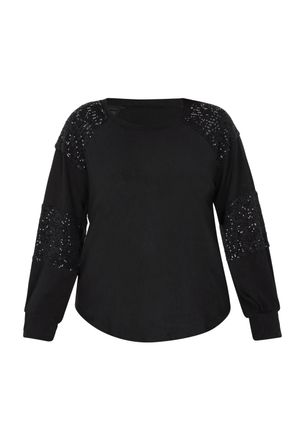 Faina Bluse in gro&szlig;en Gr&ouml;&szlig;en Frauen Schwarz