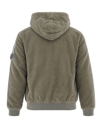 C.P. Company Ribbed Corduroy Hooded Jacket - Gray