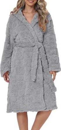 Generic Peignoir de bain en flanelle douce, chaud pour femme dhiver chaud peignoir confortable moelleux manteaux pour la maison avec poches uni flanelle peluc