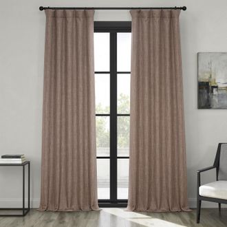 Half Price Drapes BOCH-LN185-P Vorhänge aus Leinenimitat für Schlafzimmer (1 Panel), Polyester-Mischung, Holländischer Kakao, 50 X 84