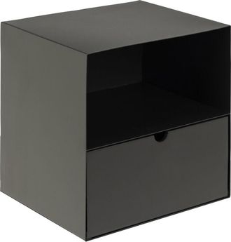 Hellin Hellin - Joliet Nachttisch Wandbehang mit 1 Regal und 1 Schublade schwarz