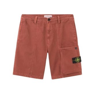 Stone Island Bermuda Cargo Coupe Confort - Homme - Shorts - Rouge - Taille: W30