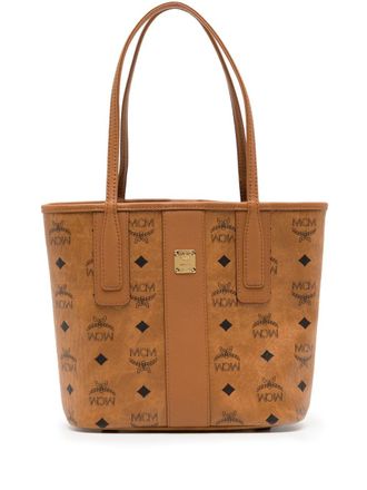 MCM mini sac cabas Liz &agrave; design r&eacute;versible - Marron