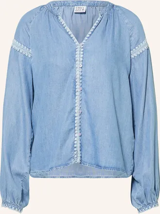 Emily van den Bergh Emily Van Den Bergh Bluse In Jeansoptik blau
