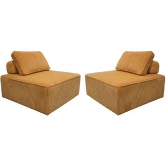 Sweeek Sweeek - 2er-Set Sofa-Modul-Sessel mit Cordbezug, Cord, Senffarben