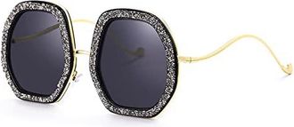 Generic Lunettes de soleil décoratives à large monture pour femmes, lunettes de soleil décoratives pour lextérieur, plage, ombre, fête (couleur : F, taille : 