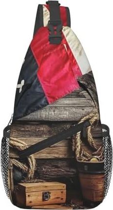 Generic Sac &agrave; dos &agrave; bandouli&egrave;re avec carte au tr&eacute;sor nautique avec pont de navire pour homme