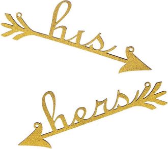 FOMIYES Pfeilschilder Für Hochzeitsdeko Und Heimdekoration Mit Pfeilen Für Sie Und Ihn Goldfarben