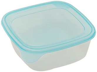 Curver 182216 Freshn Go Lot 3 Boîtes Hermétique carrée Plastique Transparent/Bleu 16 x 16 x 11 cm 8 L